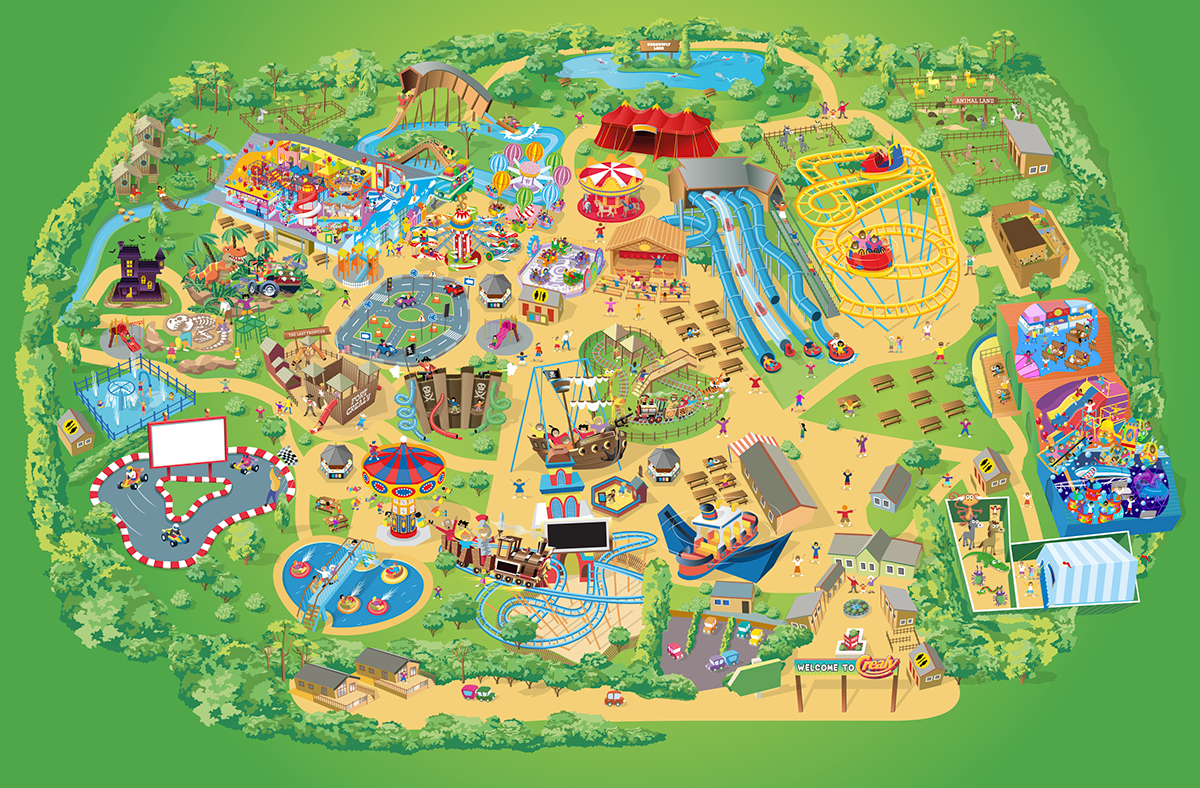 Steve Evans Illustration - Crealy Theme Park & Resort Map revamp and ...