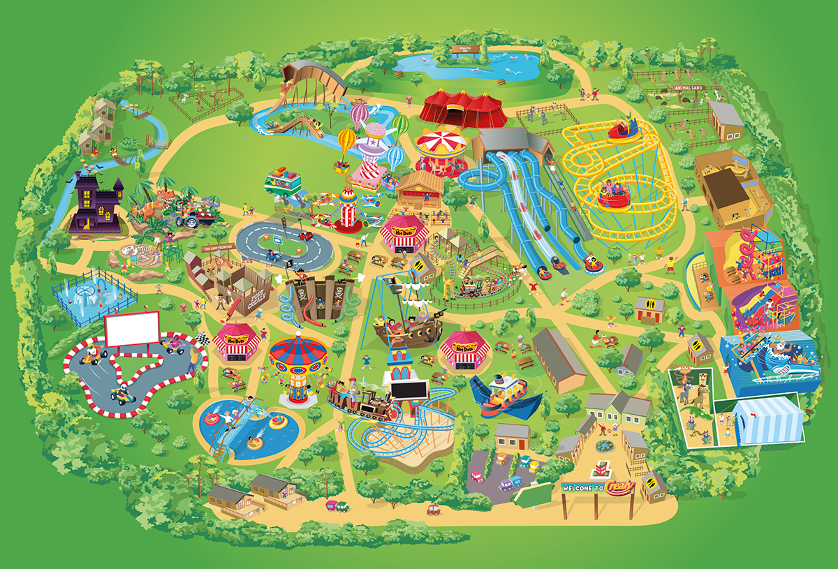 Steve Evans Illustration - Crealy Theme Park & Resort Map revamp and ...