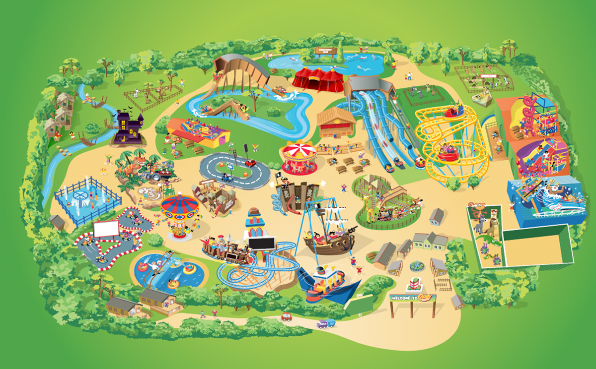 Steve Evans Illustration - Crealy Theme Park & Resort Map revamp and ...