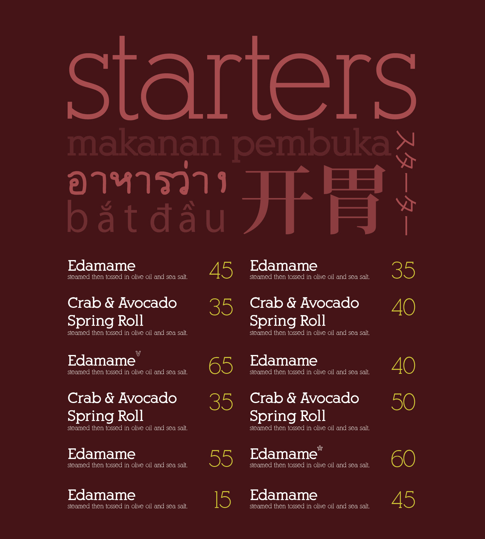 Neel Patne - Jinja Restaurant Menu