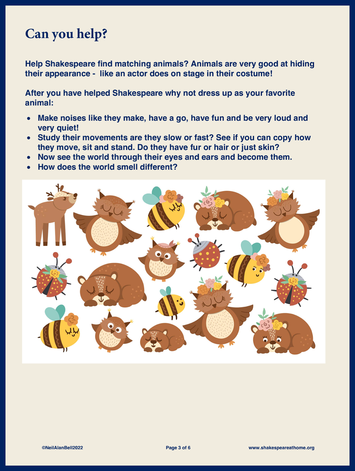 Shakespeare at Home | For All Ages - SAH - Shakespeare's Animals