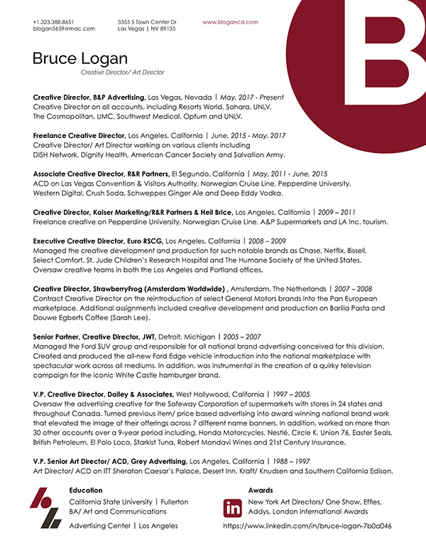 Bruce Logan - RESUME