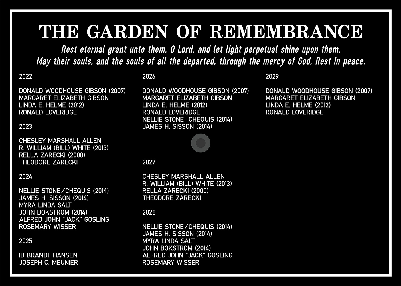 Stone & Structure ...Where Art Intersects - Remembrance Garden Plaque