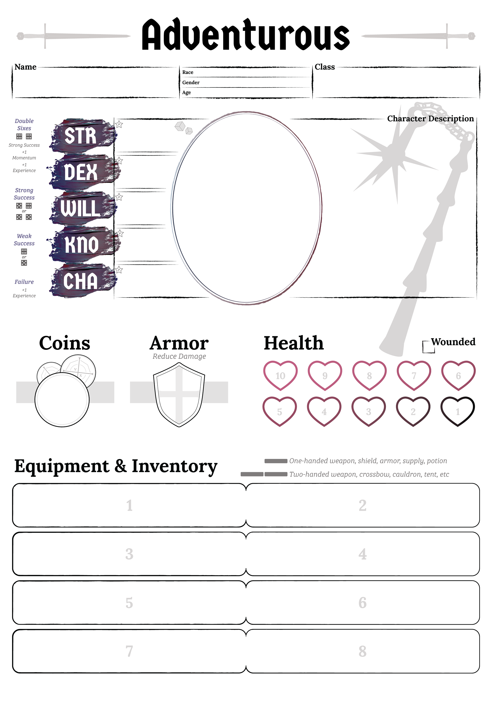 Pura Soza | Graphic Design - FREELANCE | Customized RPG Sheet