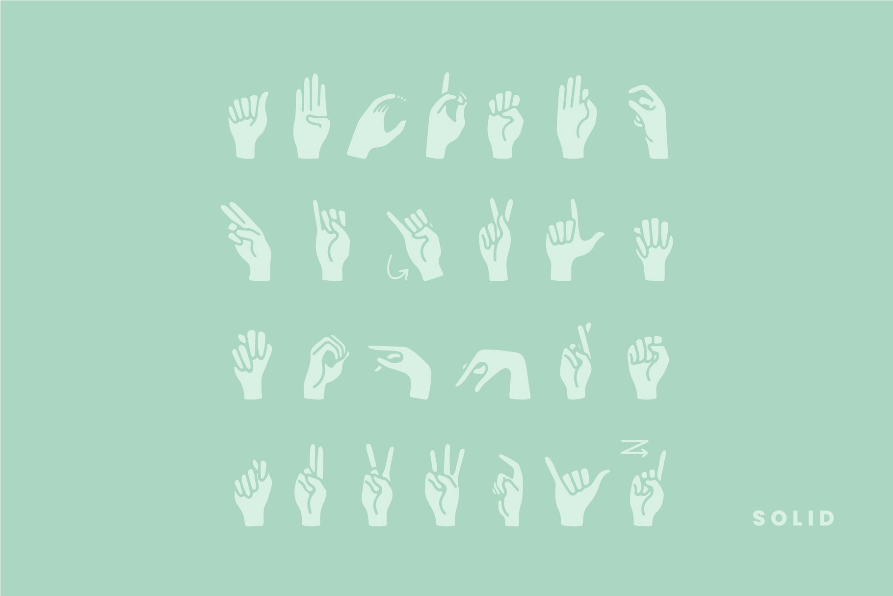 Carson Michele - "Long Hand" ASL American Sign Language Typeface