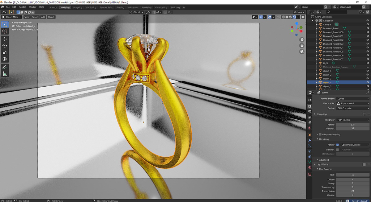 Jewelry Designs - Engagement Ring 3D CAD STL File-CC105 3D print model