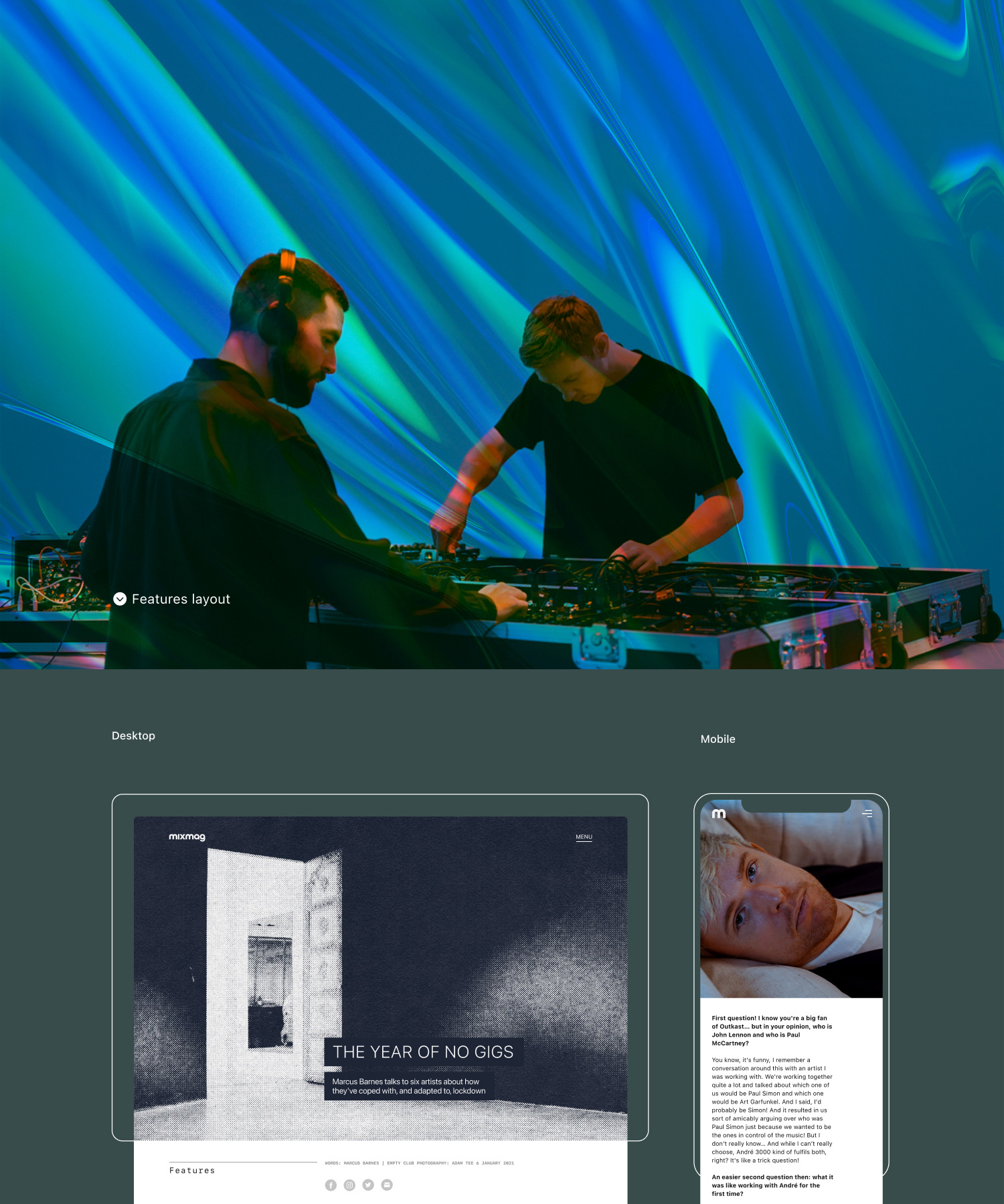 Rauldi.digital - UI design & Brand identity - MIXMAG REDESIGN