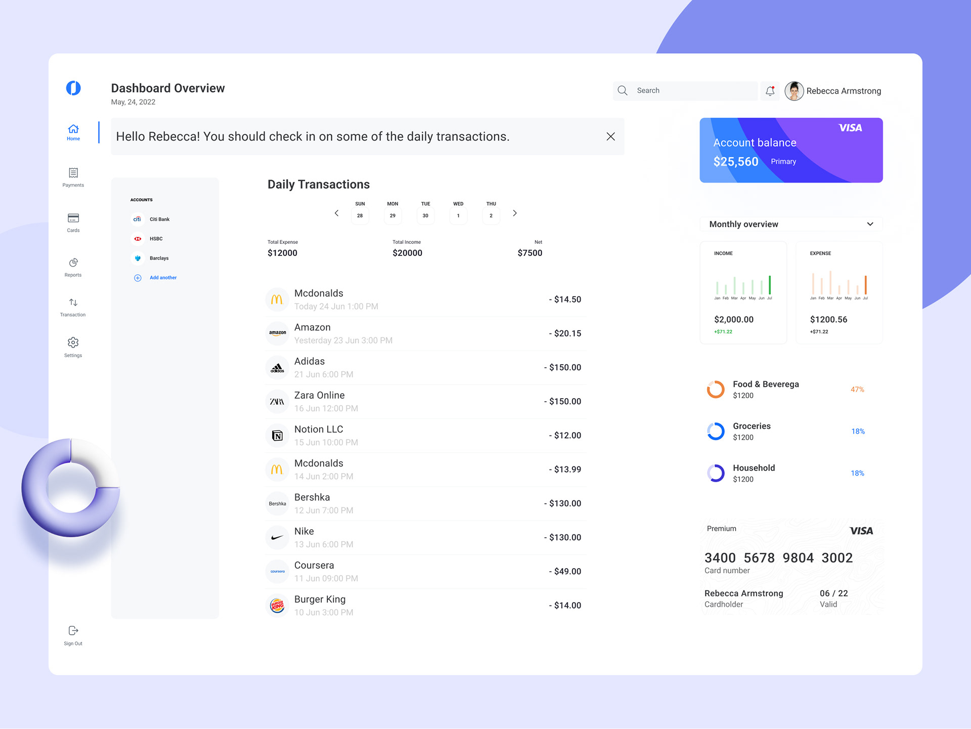 fatma dogan seckin - Banking Dashboard Design