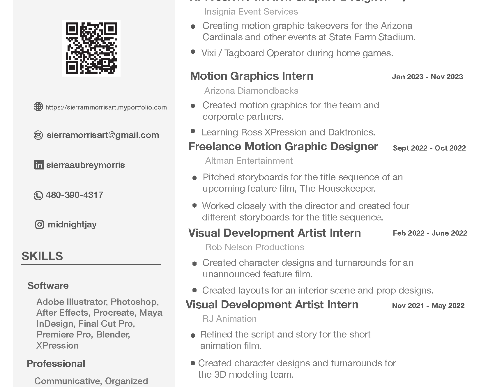 Sierra Morris - Resume