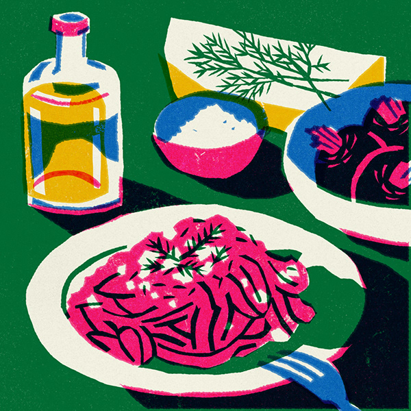 Illustration by Asahi Nagata - Pink Noodle