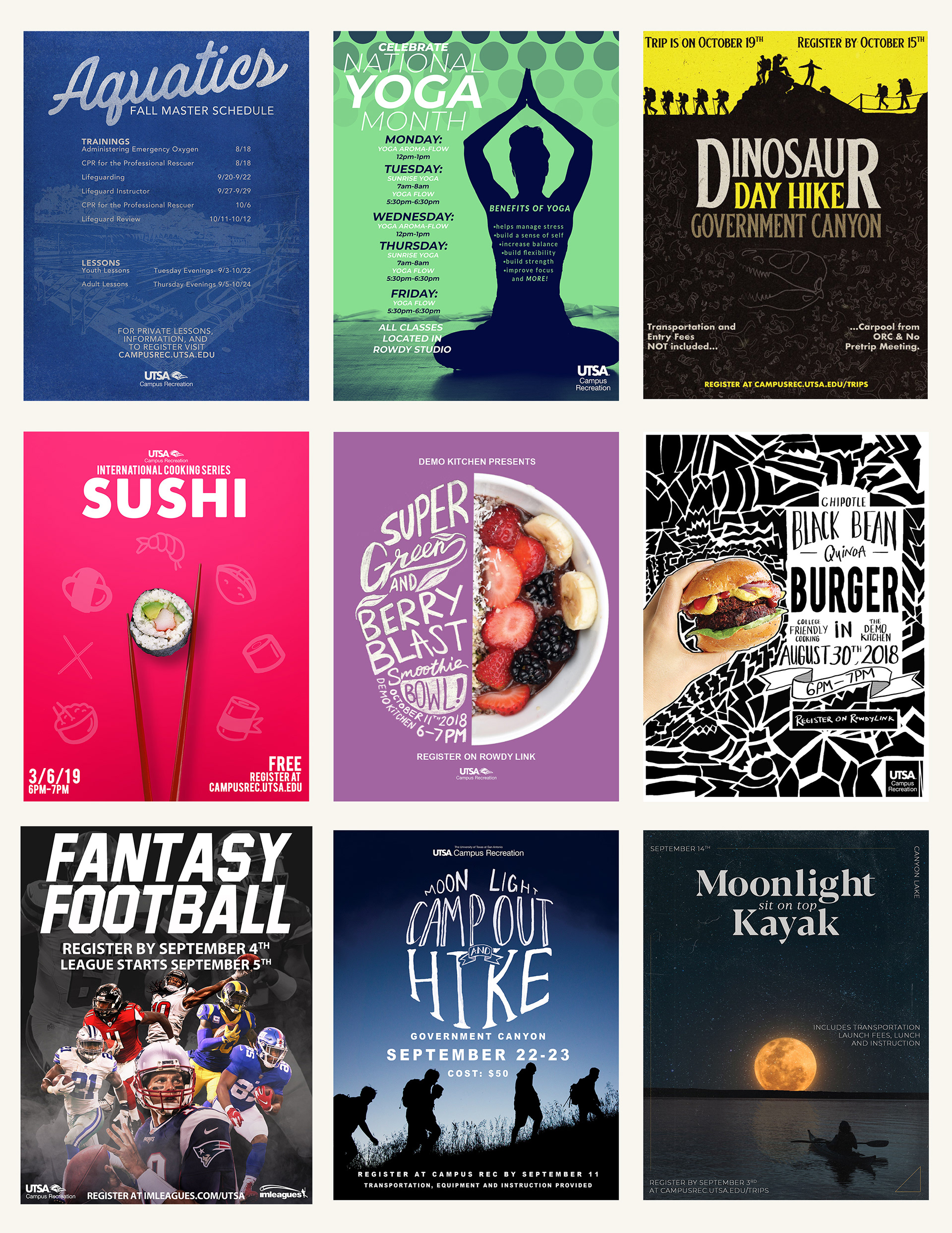 Ronald (RJ) McGuire - Campus Recreation Posters
