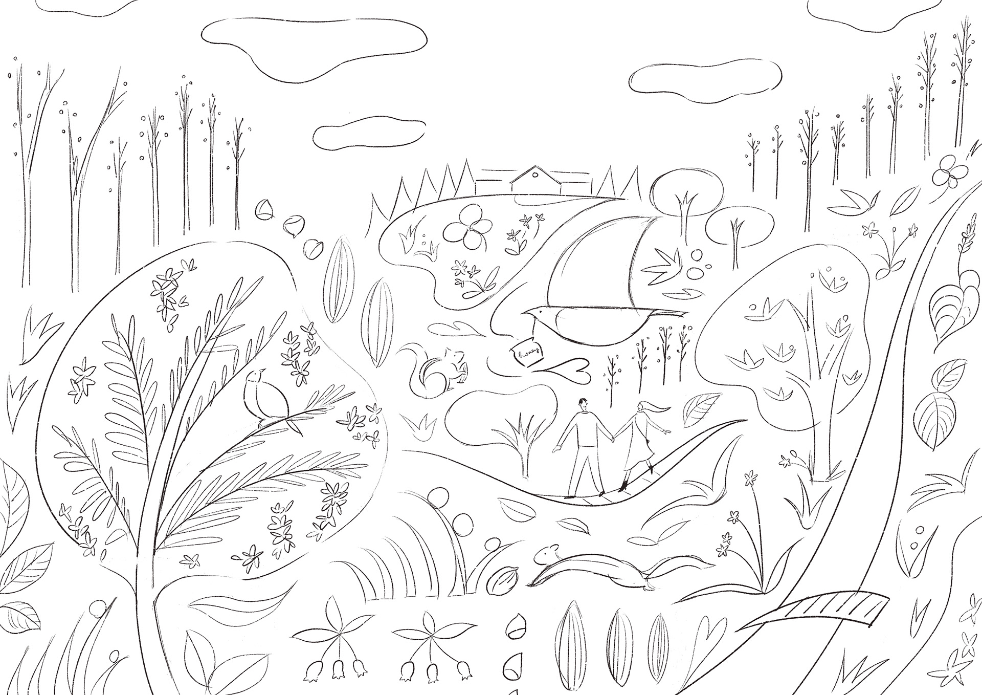 MIKI HANYU Portfolio - illustrations for Karuizawa Hotel Bleston Court