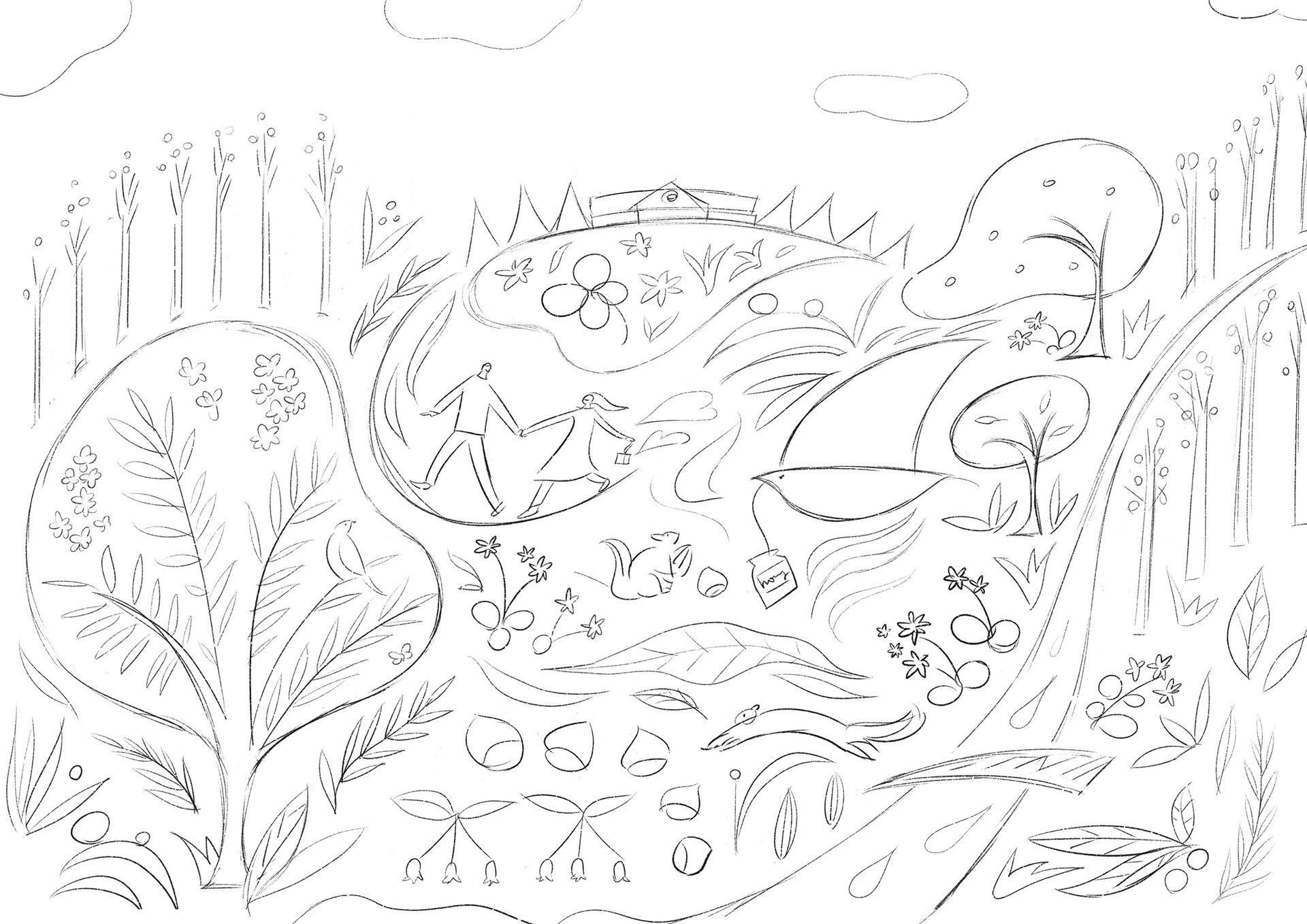 MIKI HANYU Portfolio - illustrations for Karuizawa Hotel Bleston Court