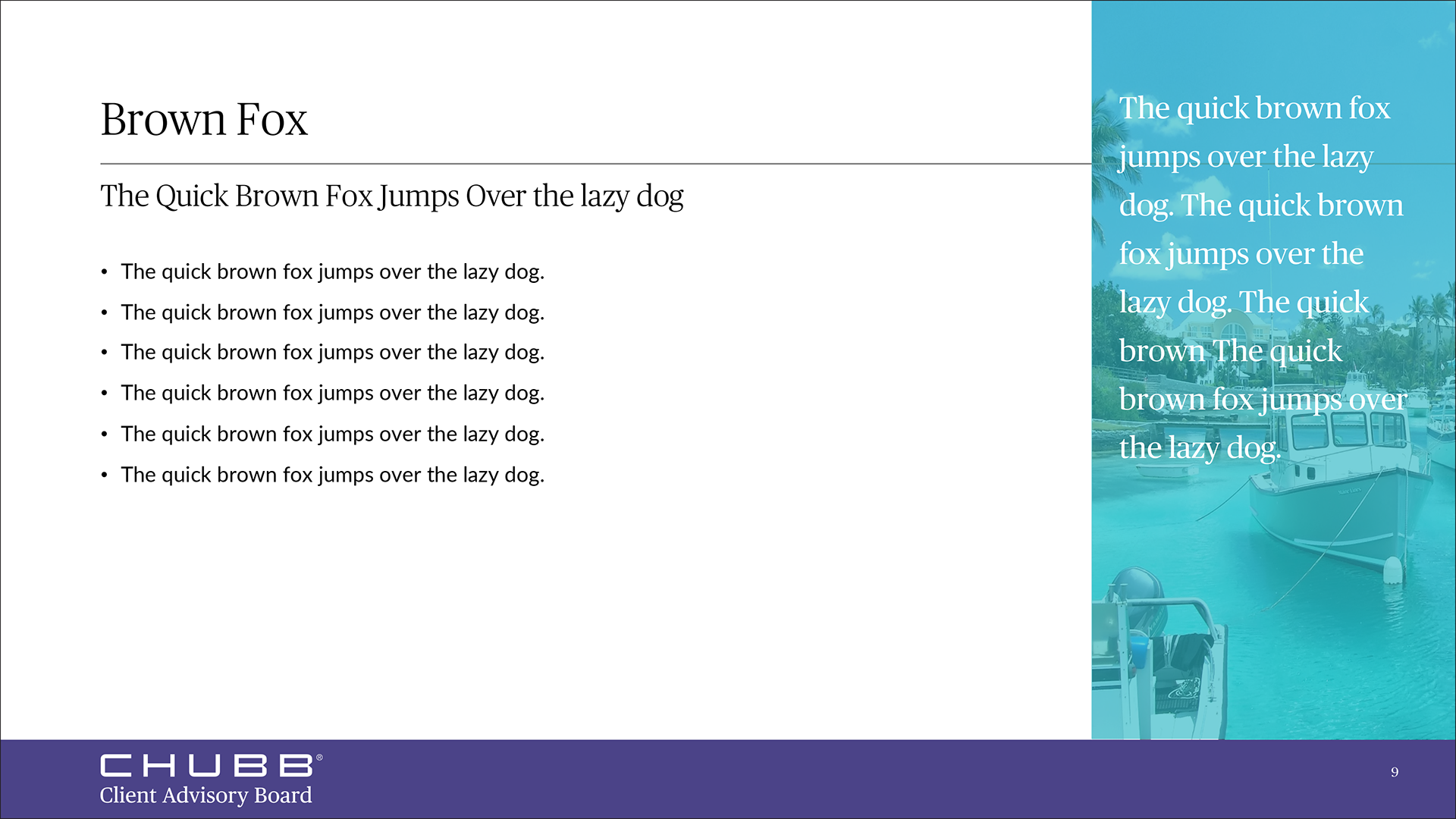 Judy Elchin - Chubb Client Advisory Board Slide Template