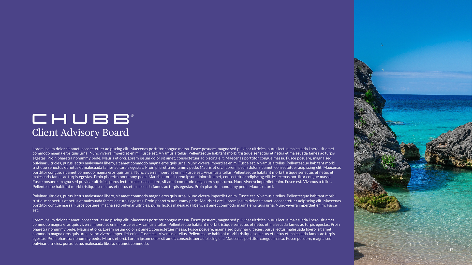 Judy Elchin - Chubb Client Advisory Board Slide Template