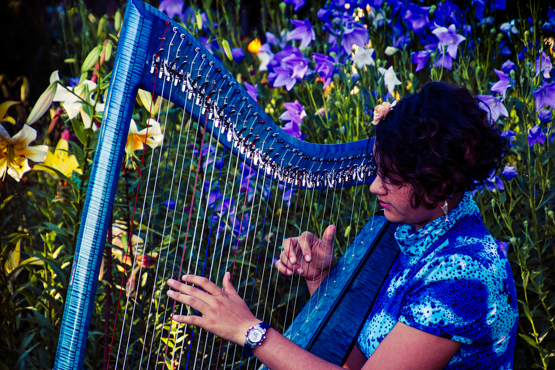 Musicmakers Harp Galleries - Angelite Blue