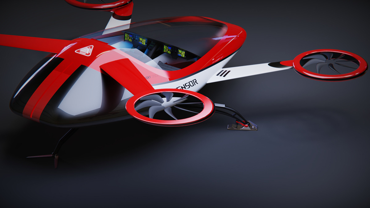 LASKY DESIGN - TENSOR - EVTOL concept by Lasky Design