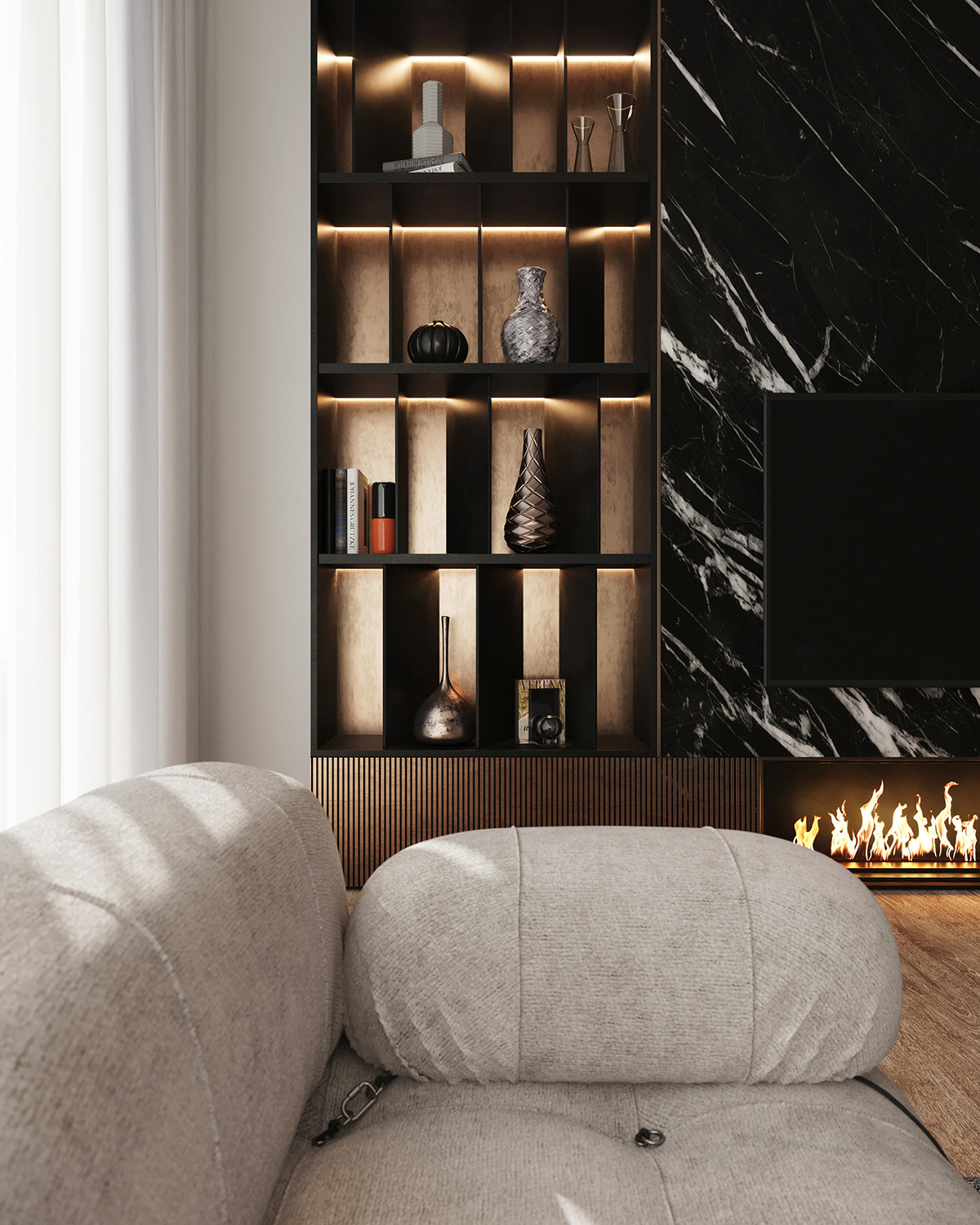 THE LINE - CGI - MODERN LIVING ROOM