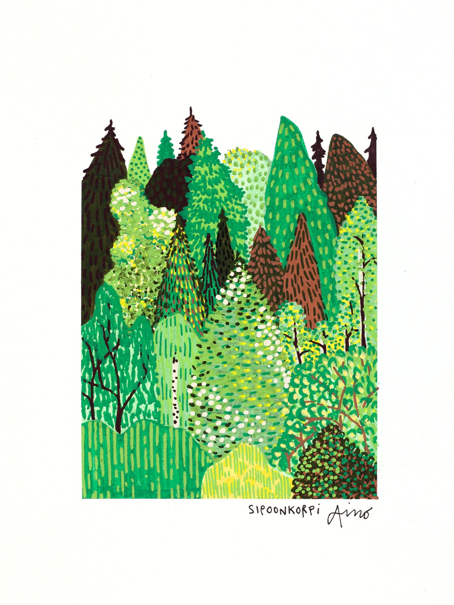 Aino Huhtaniemi - Drawings of Finnish nature reserves