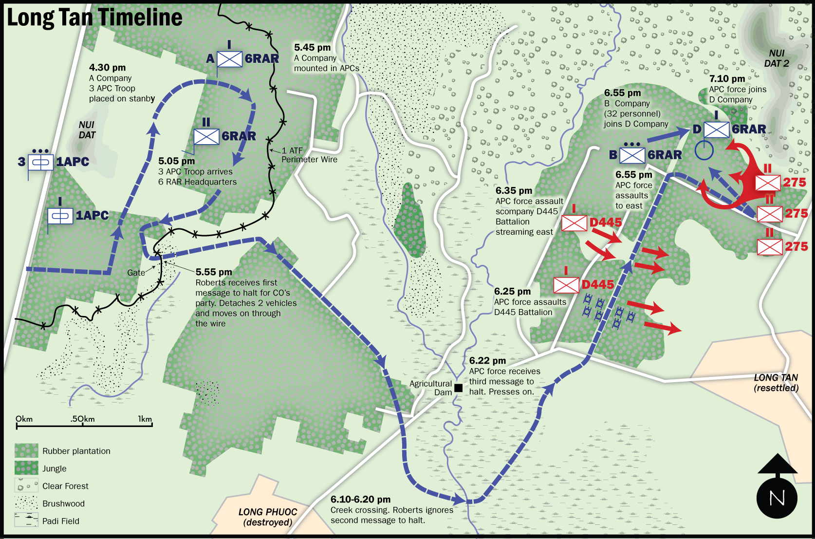 Eric Olason - Mapmaker - Cartographic Artist - Long Tan Timeline (1 map)