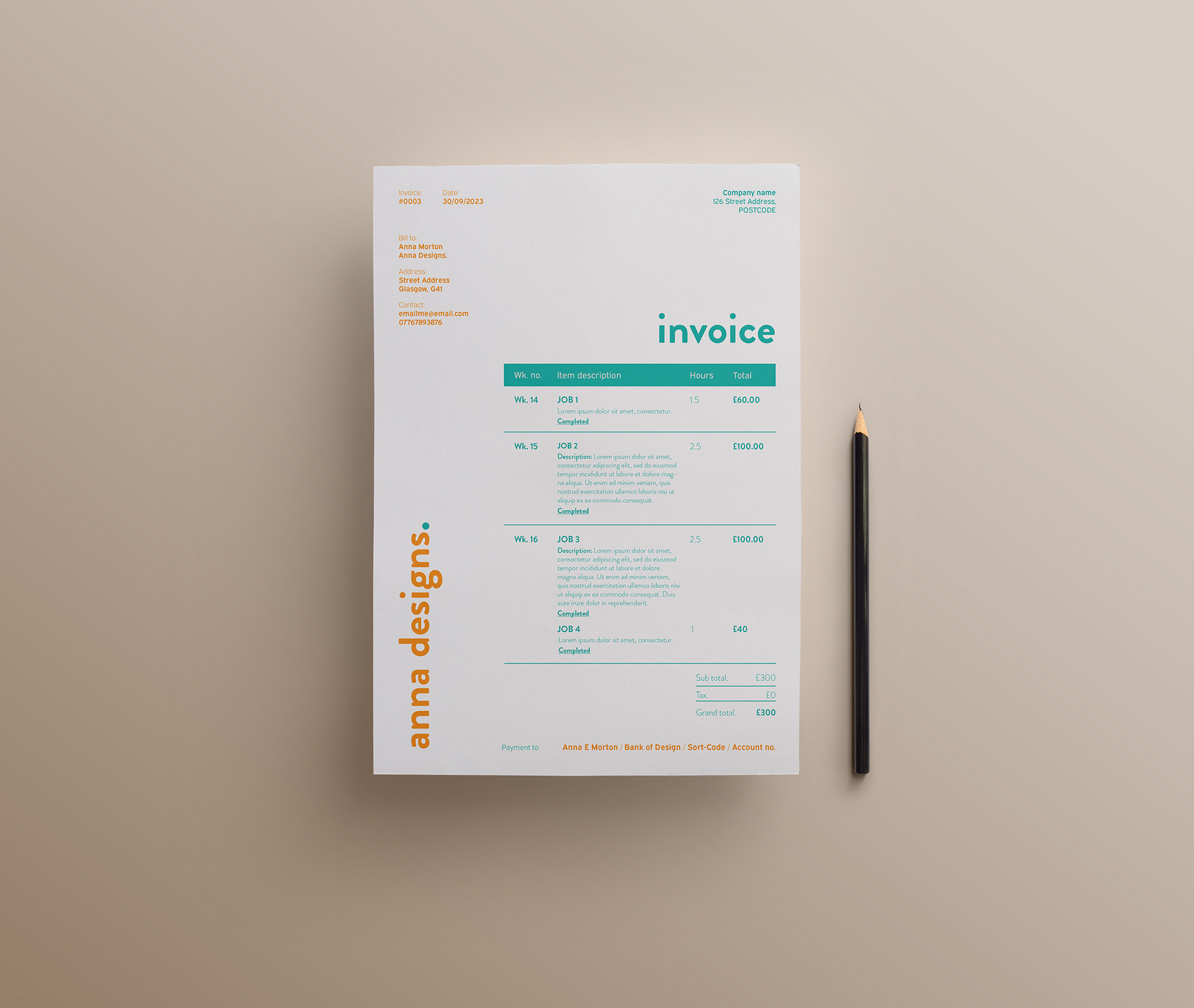 Anna Morton - invoice