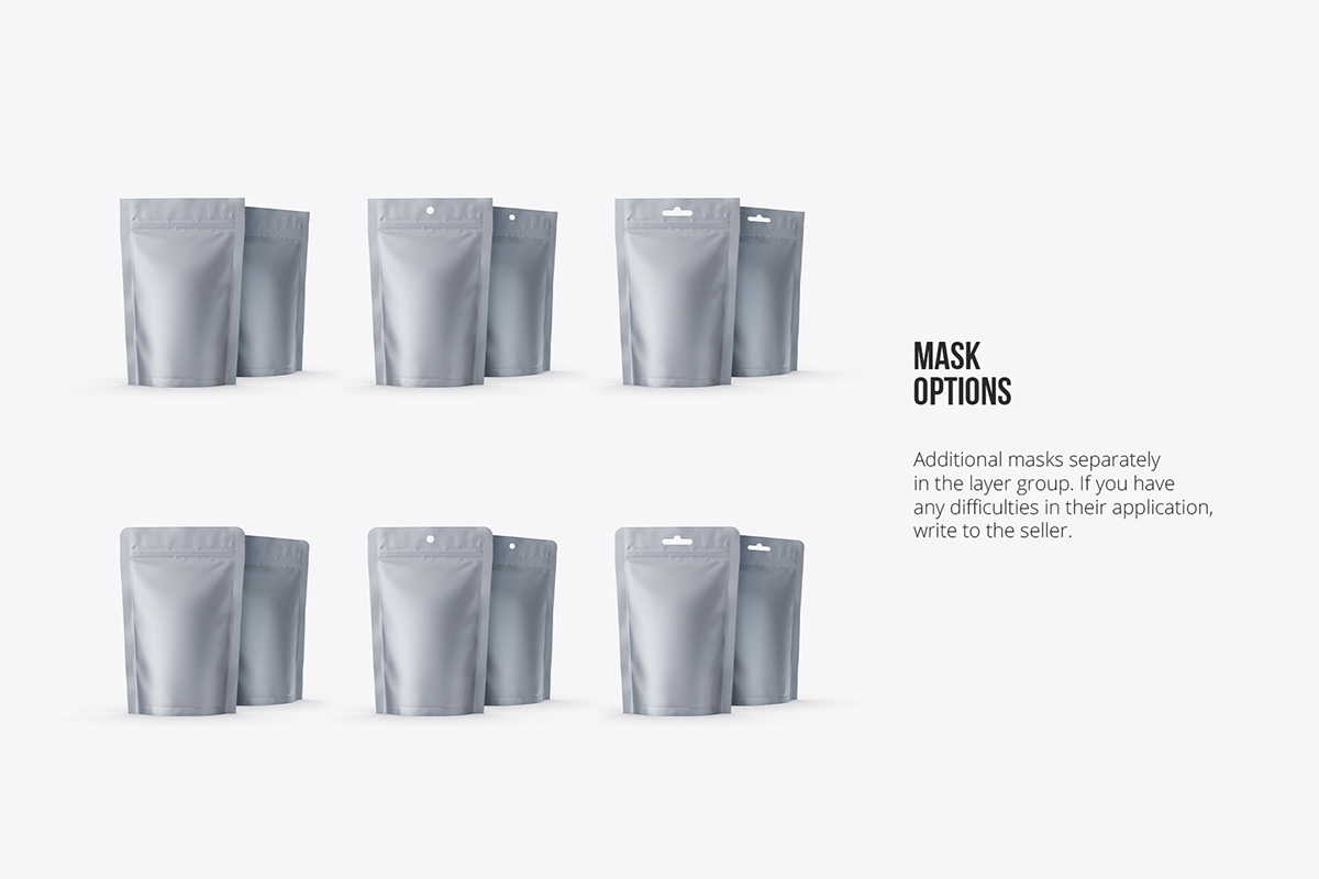 Exclusive Product Mockups - Stand-up Pouch Mockup front and side view
