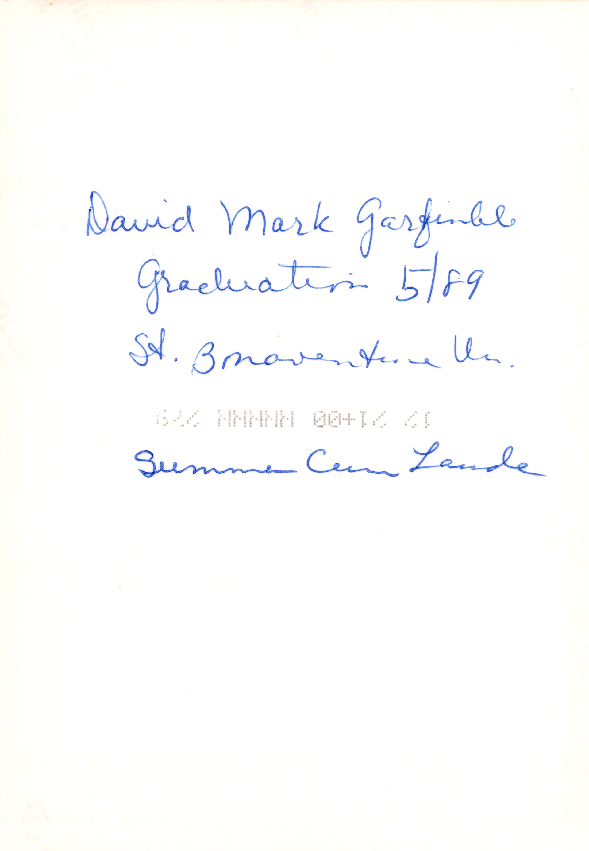 Zeeh Family Photos - 1989 David Garfinkle Graduation