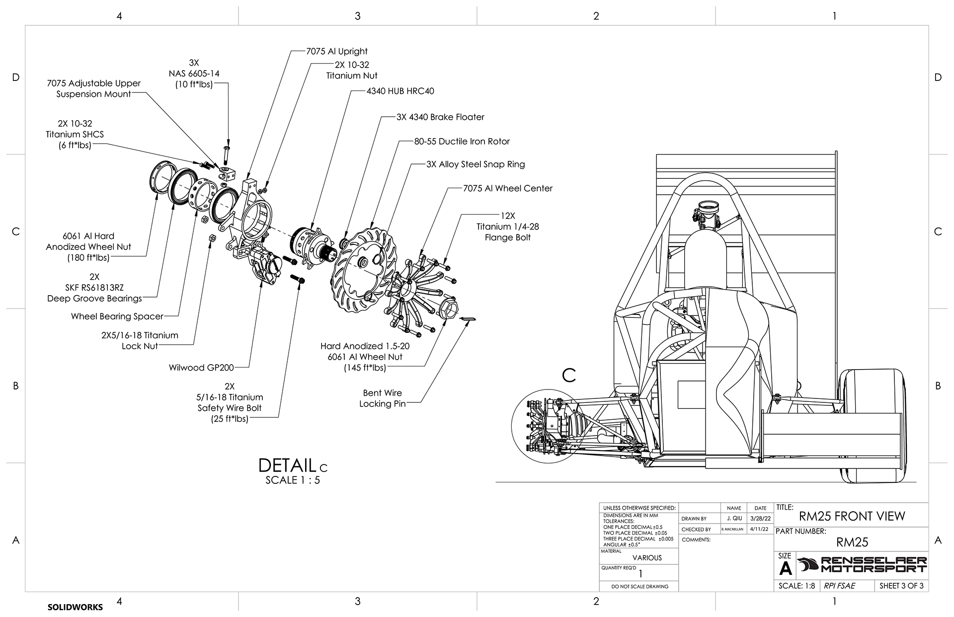 Bridget Macmillam - FSAE RM25 3-View Drawings