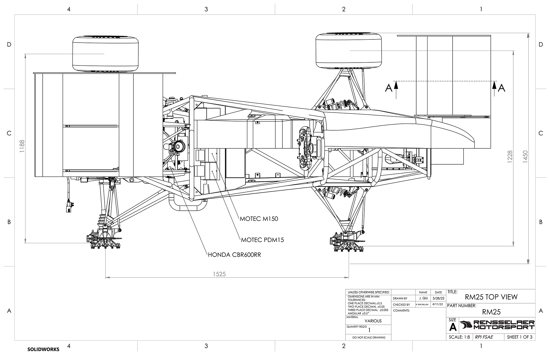 Bridget Macmillam - FSAE RM25 3-View Drawings