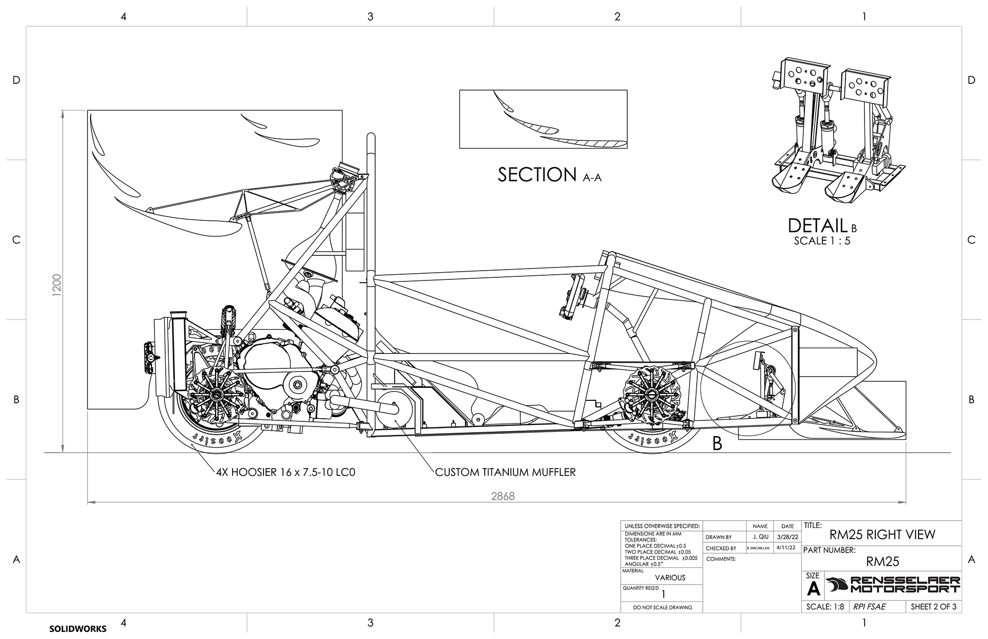 Bridget Macmillam - FSAE RM25 3-View Drawings
