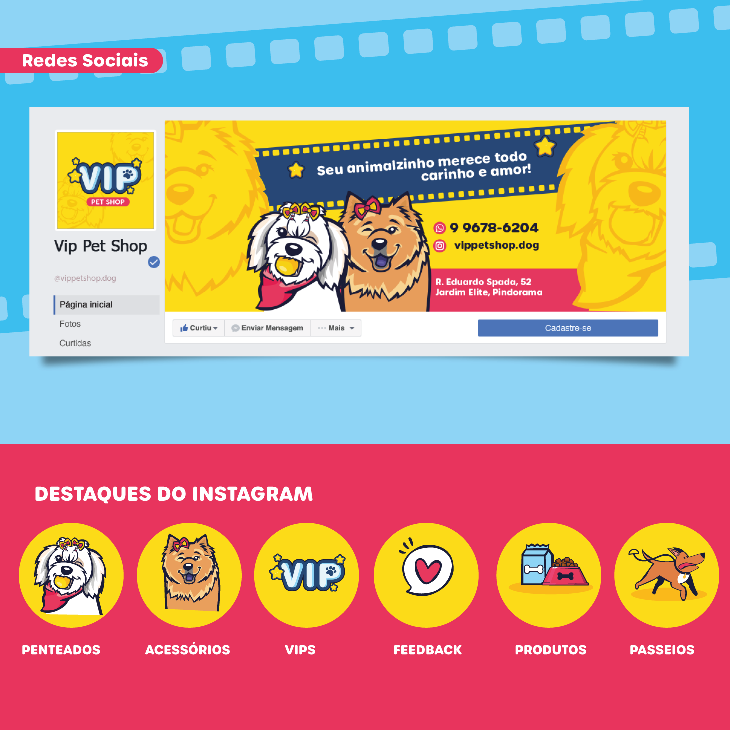 Zamo ilustra - Vip Pet Shop - Identidade Visual