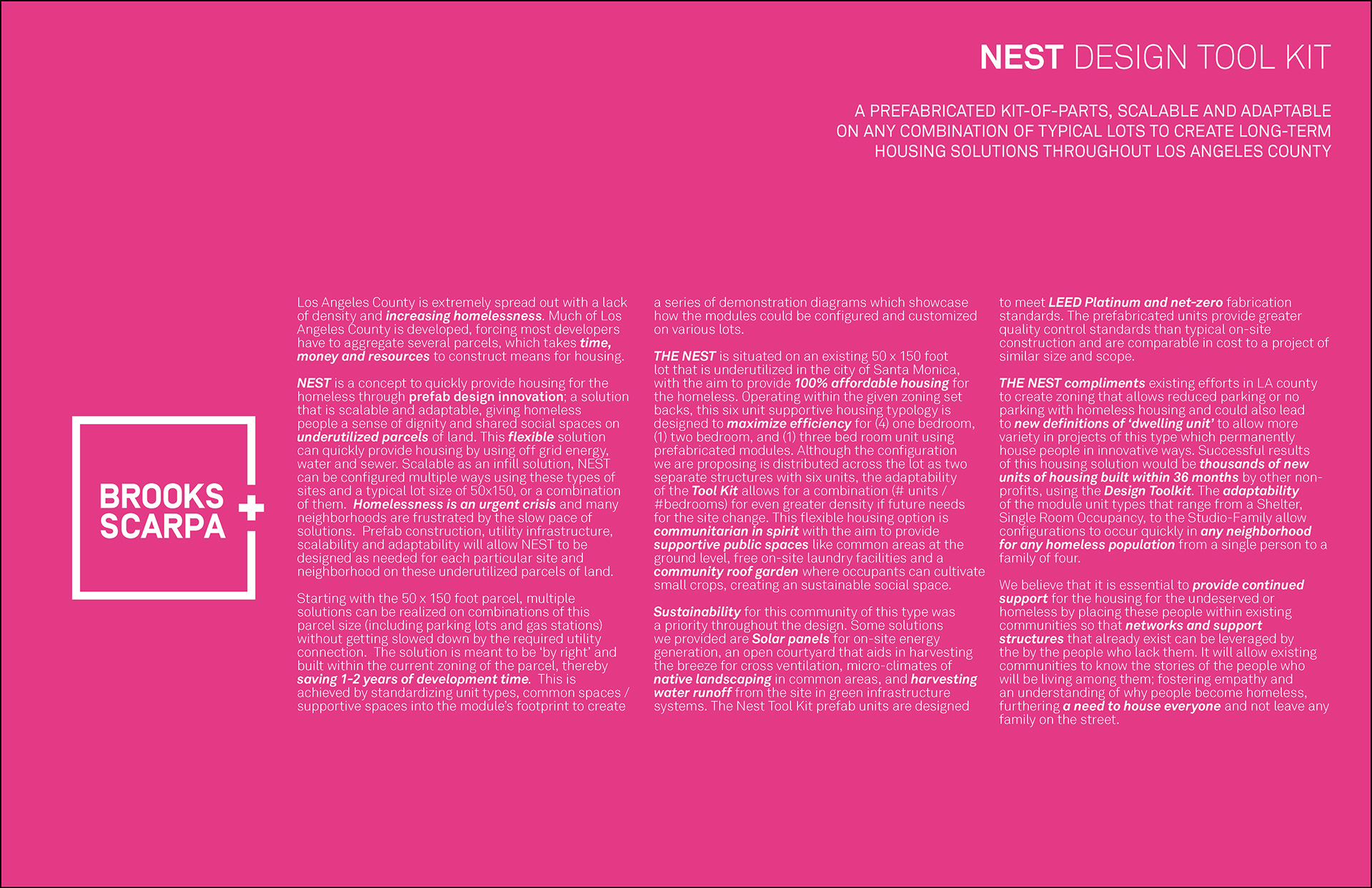 Brooks Scarpa Huber Architects - NEST Toolkit