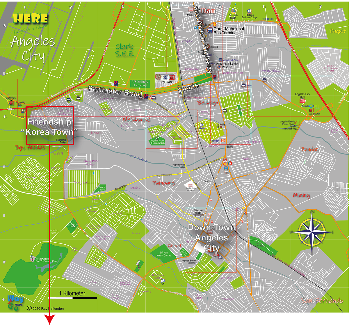 Angeles City Maps - Friendship - Korea Town