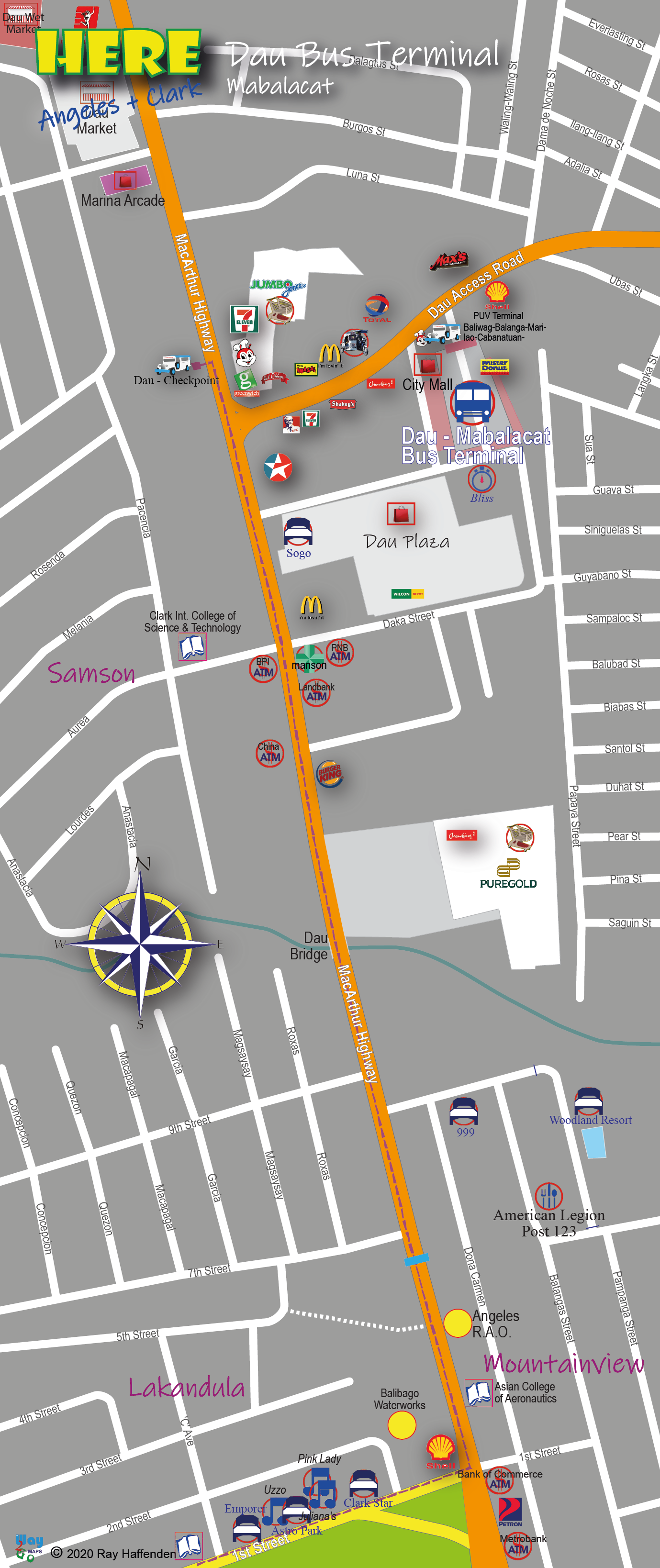 Angeles City Maps - Dau Bus Terminal