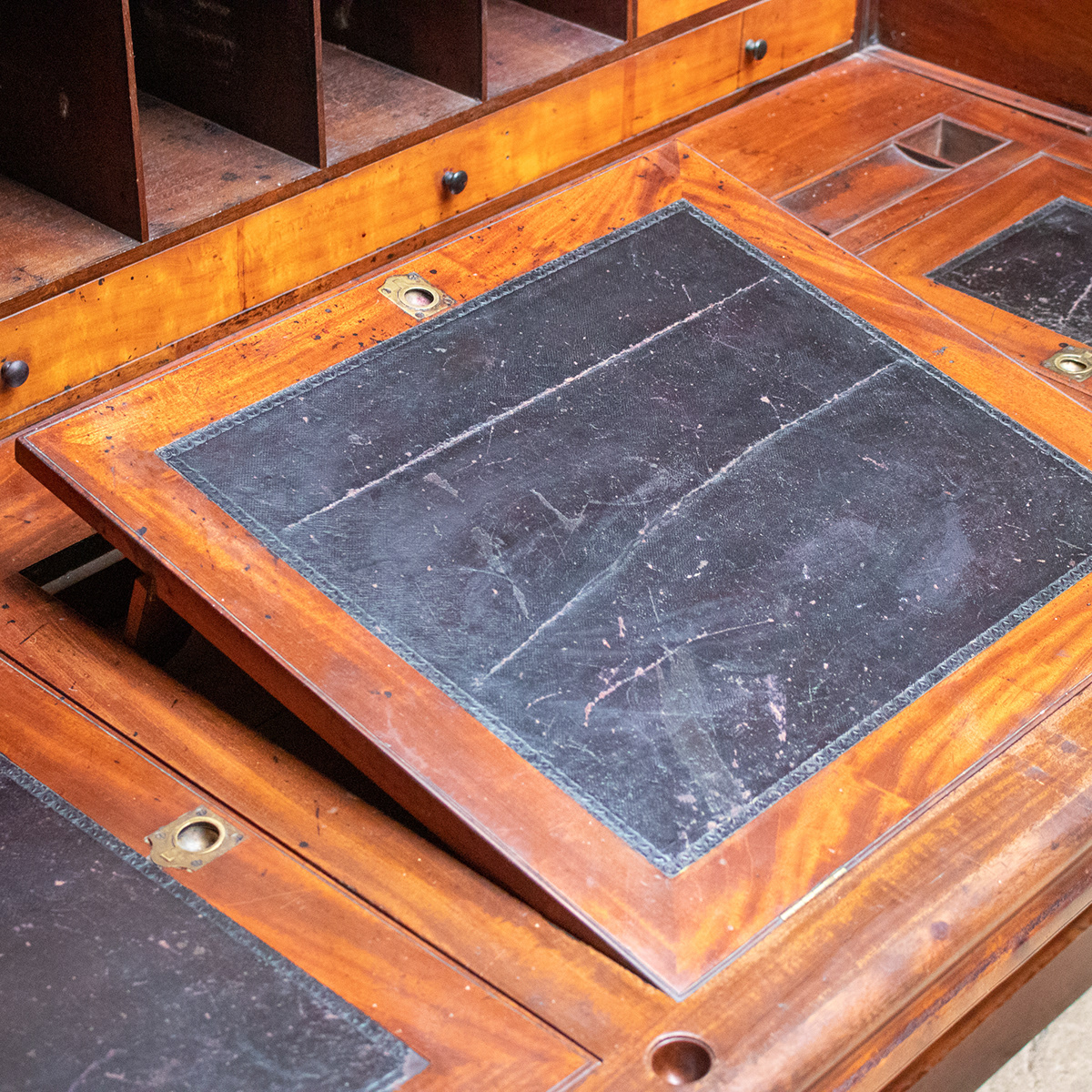 Furniture Odyssey - Mahogany cylinder top desk stamped W. Priest
