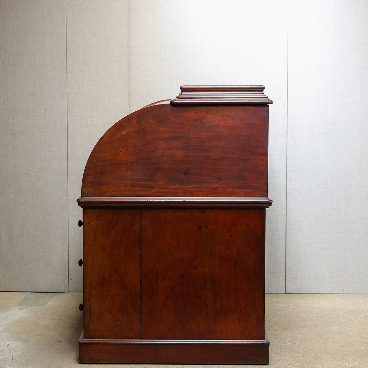Furniture Odyssey - Mahogany cylinder top desk stamped W. Priest