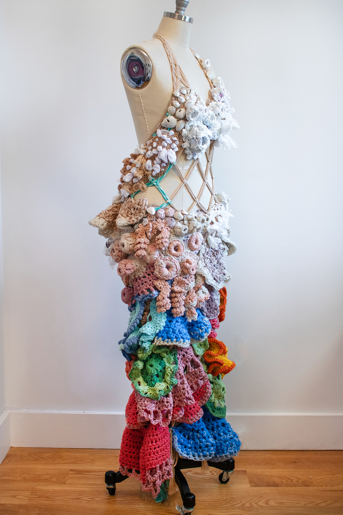 Kari Alexandra - Coral Reef Bleaching Crochet Dress