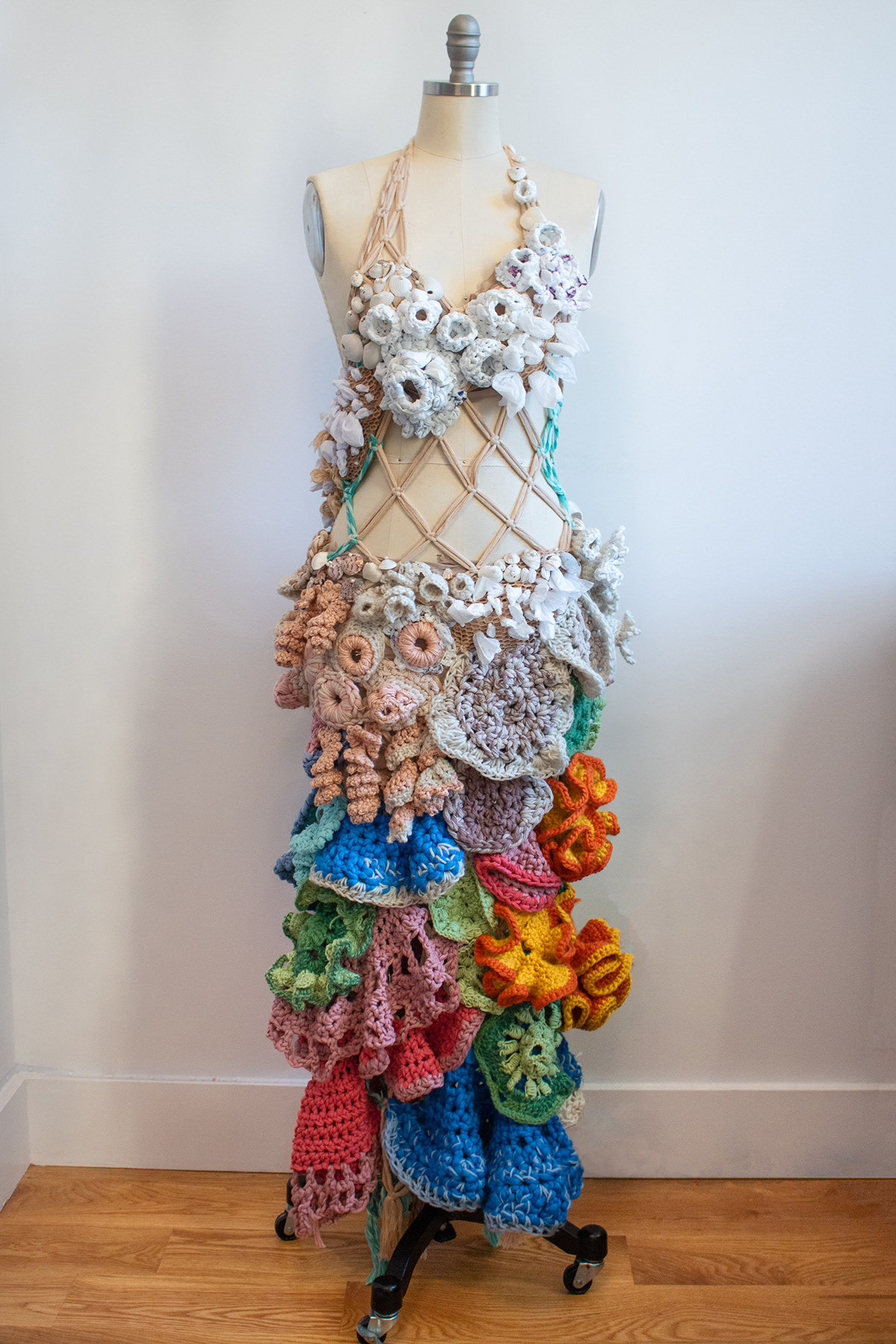 Kari Alexandra - Coral Reef Bleaching Crochet Dress