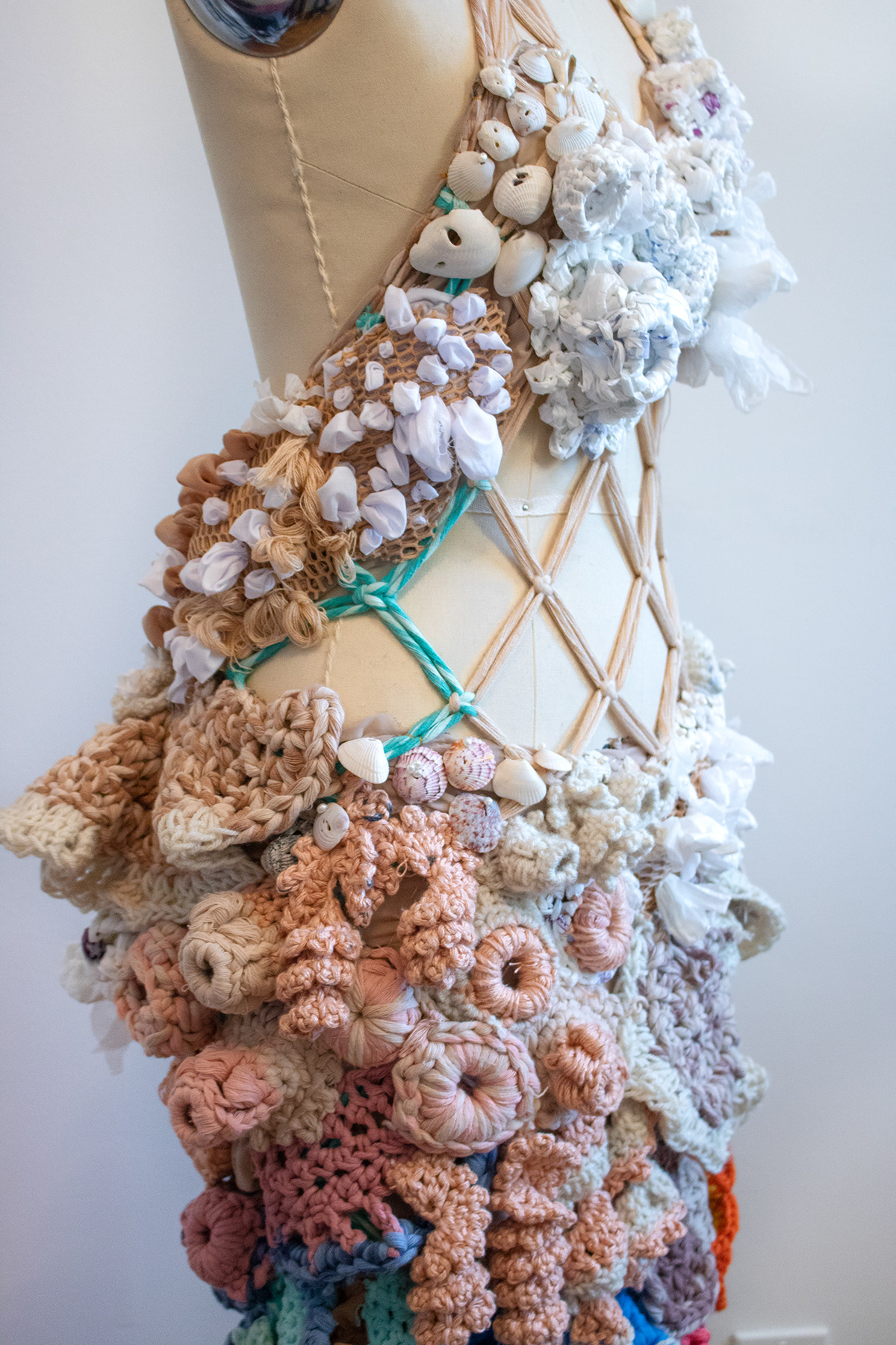 Kari Alexandra - Coral Reef Bleaching Crochet Dress