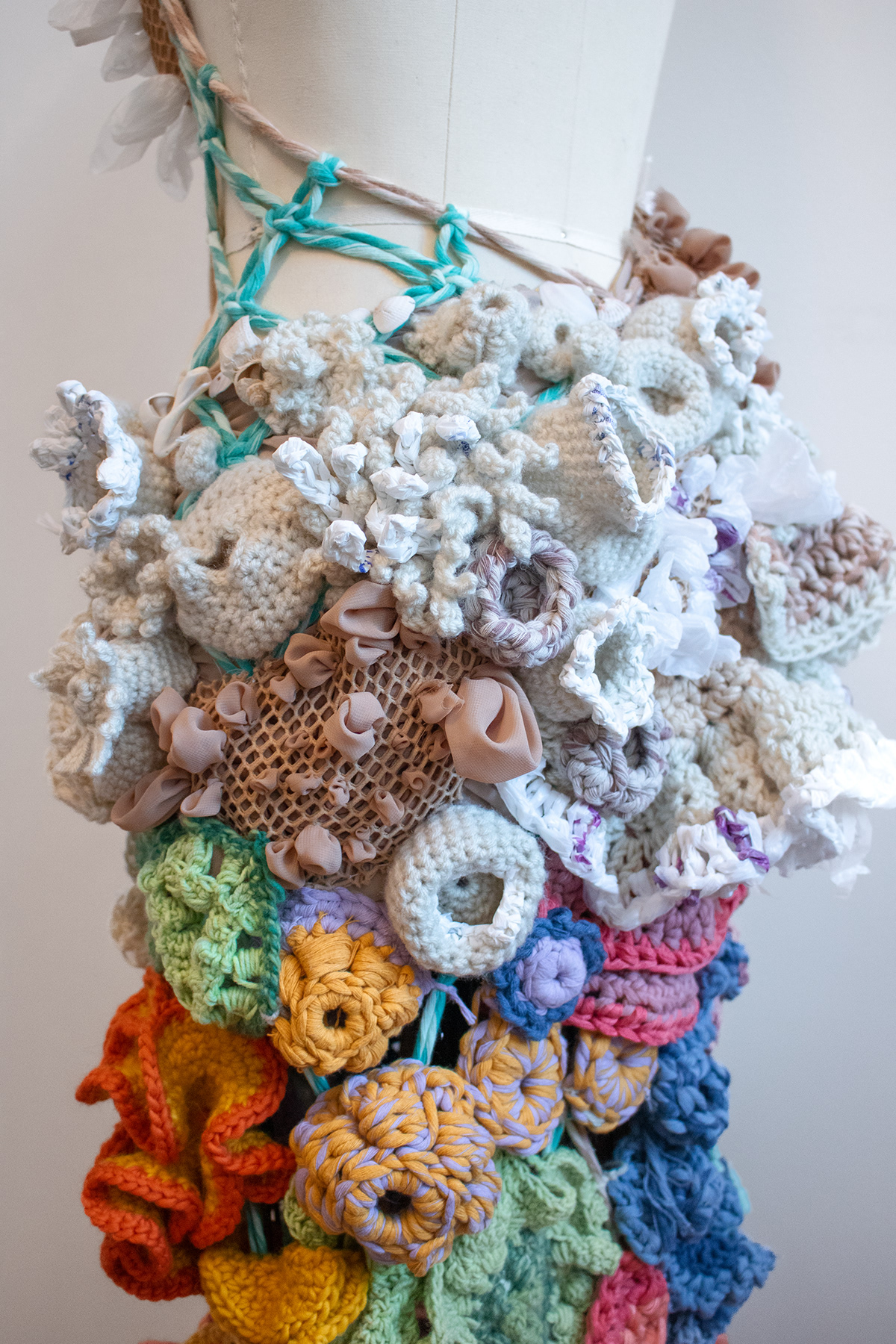 Kari Alexandra - Coral Reef Bleaching Crochet Dress