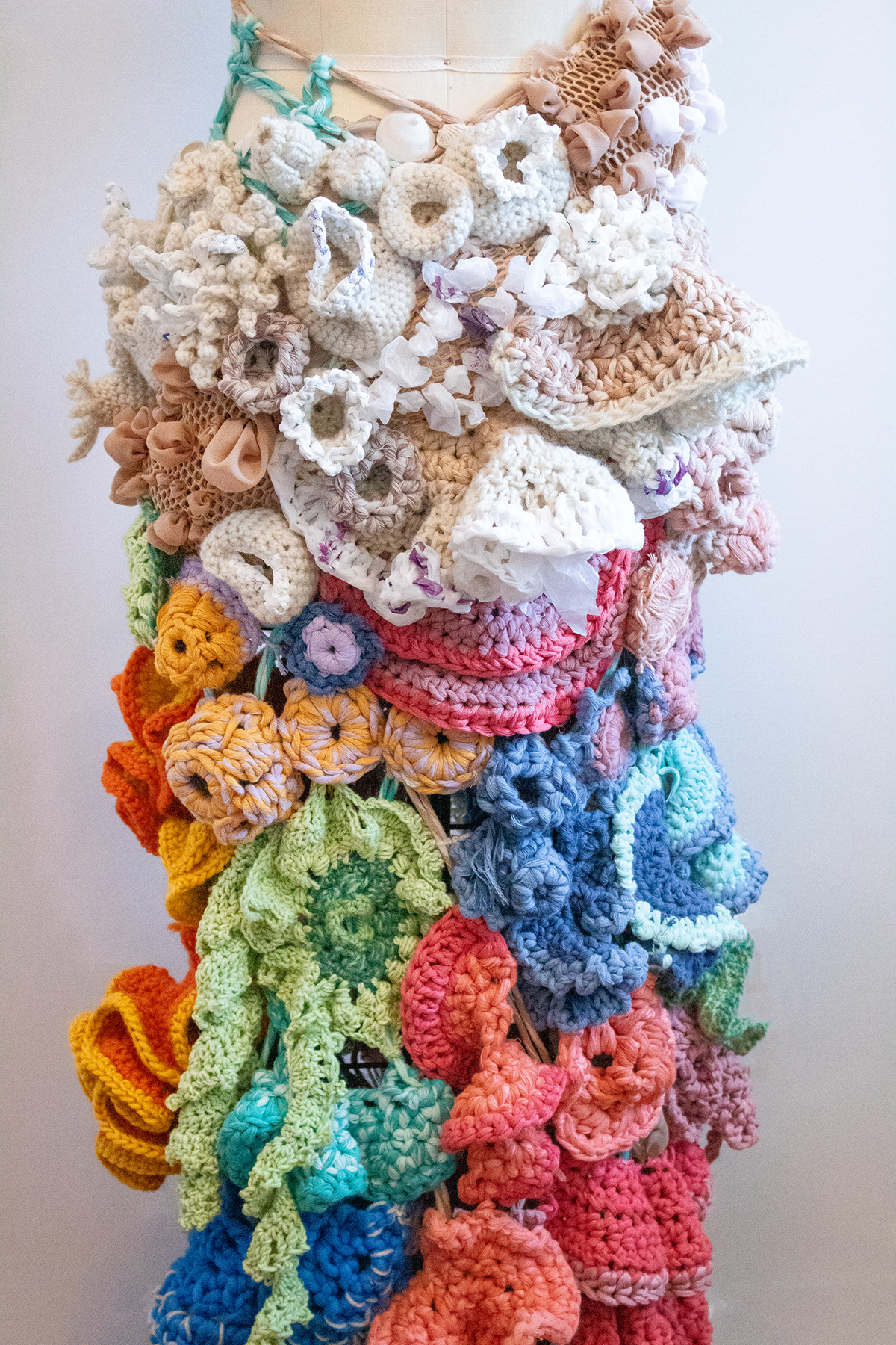 Kari Alexandra - Coral Reef Bleaching Crochet Dress