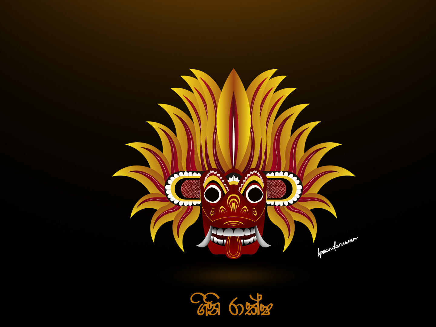 Pasindu Sandaruwan - Fire Devil Traditional Mask ( Gini Raksha Mask )