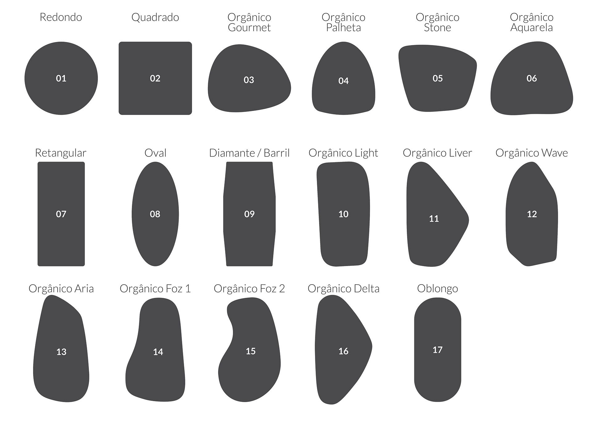 Movene Design - Formatos de Tampos de Jantar