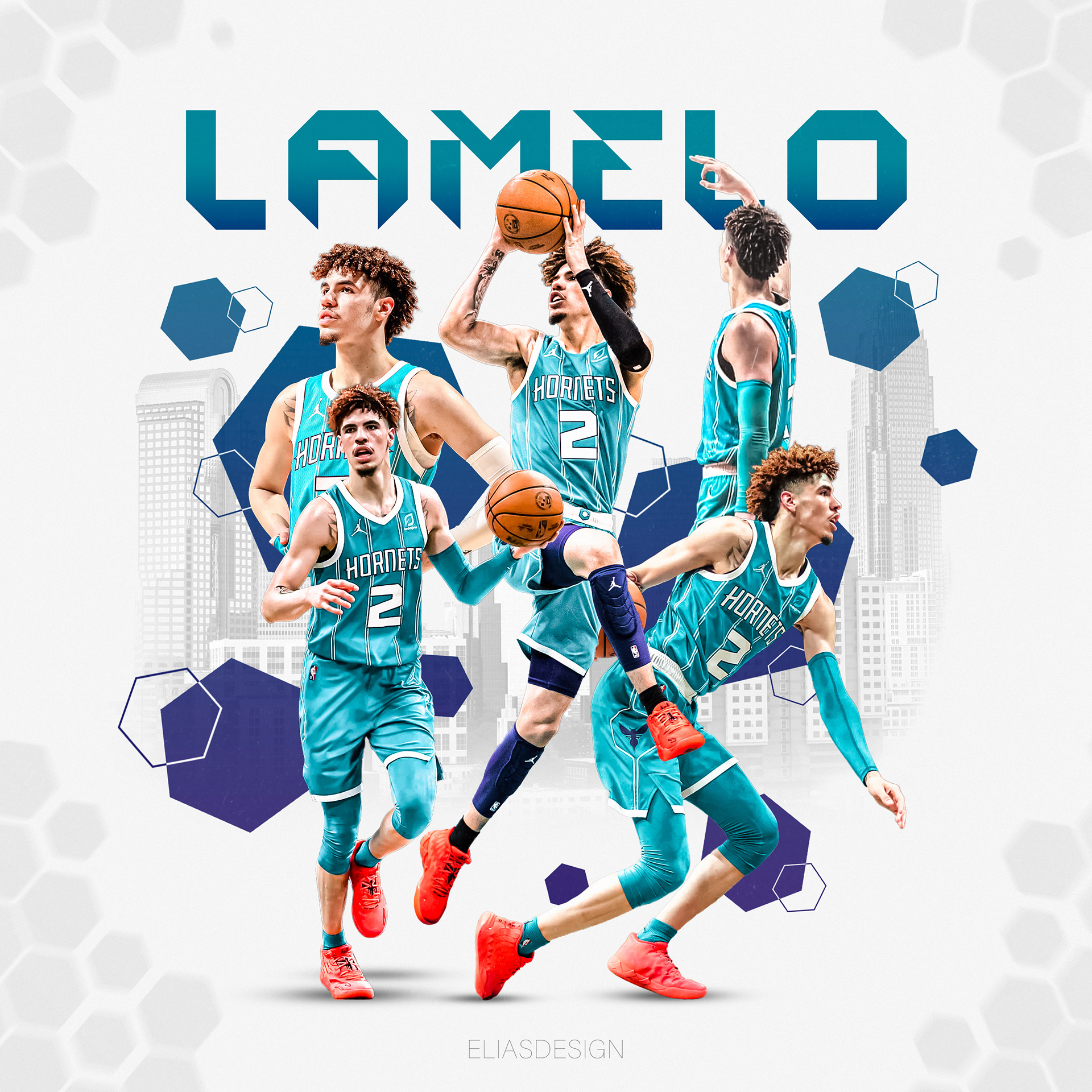 Elias Bowles Graphic Design Portfolio - Lamelo Ball Hexagon Edit
