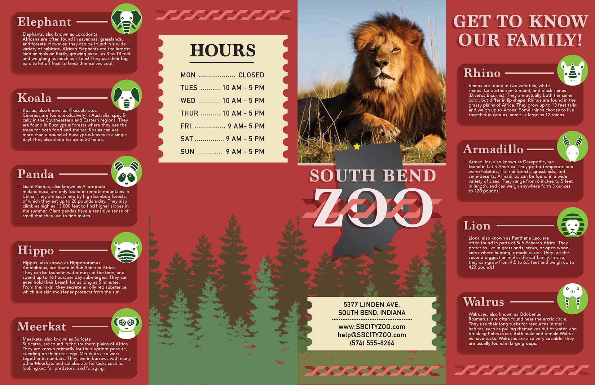 RIley Minard Design - South Bend City Zoo Brochure [CONCEPT]