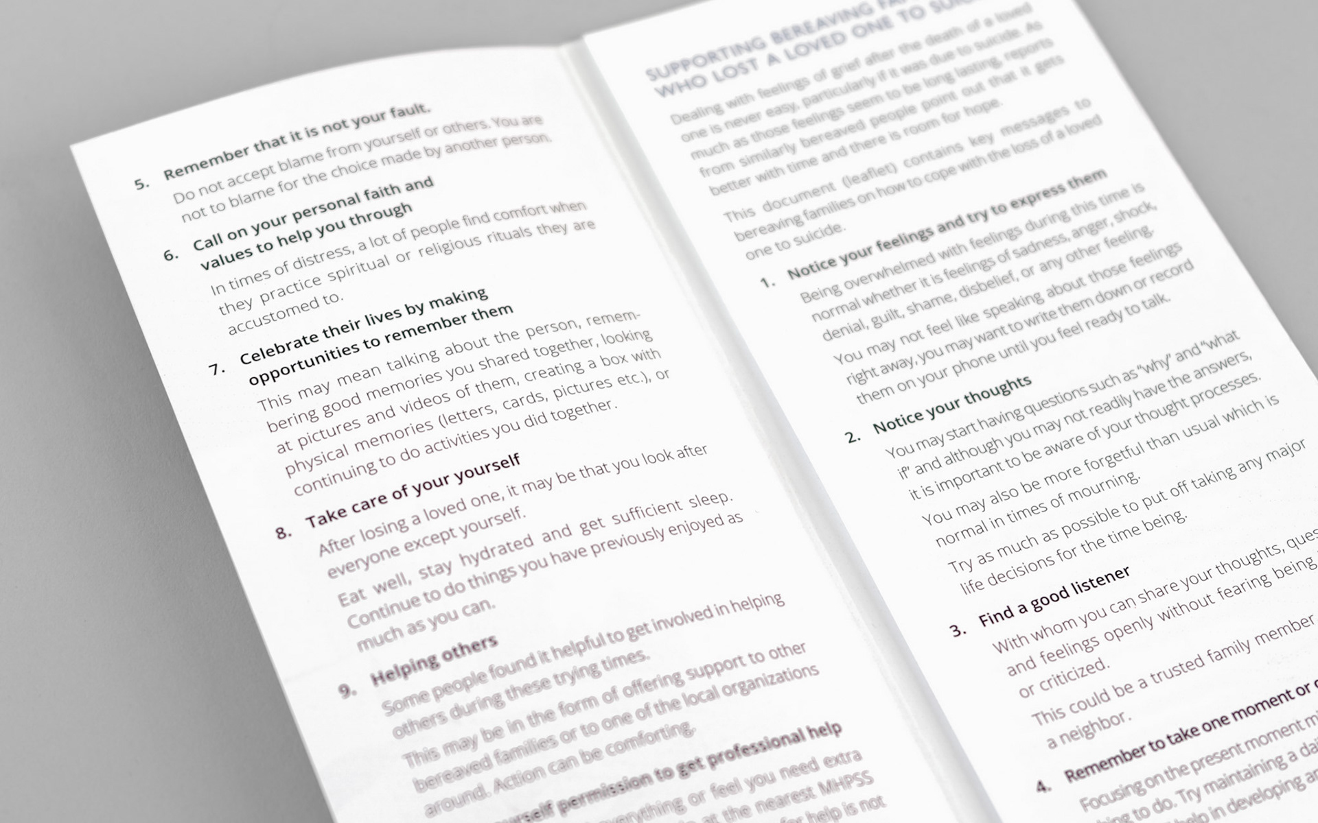 We2 - Supporting Bereaving Families Leaflet We2 - Supporting Bereaving Families Leaflet