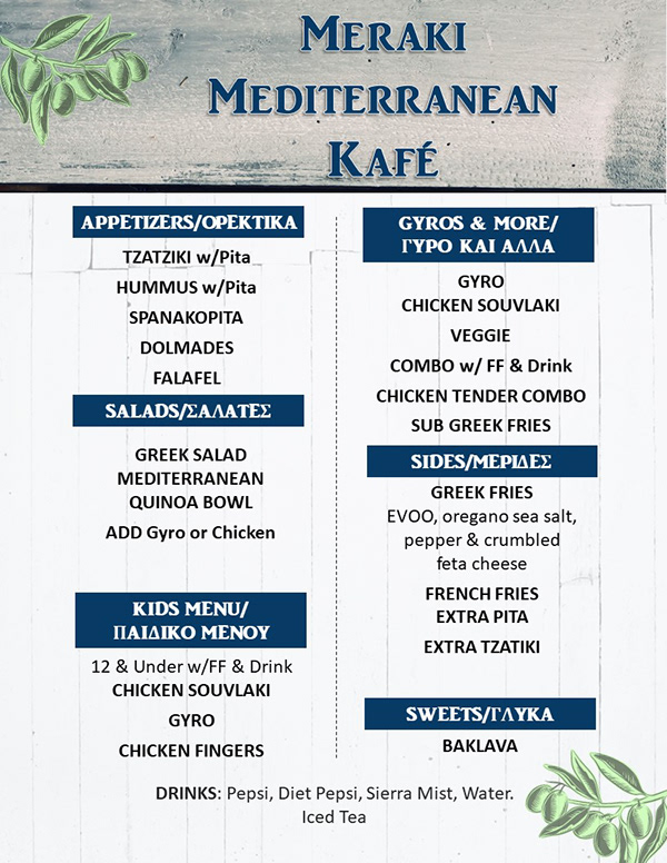 Meraki Kafe - Daily Menu