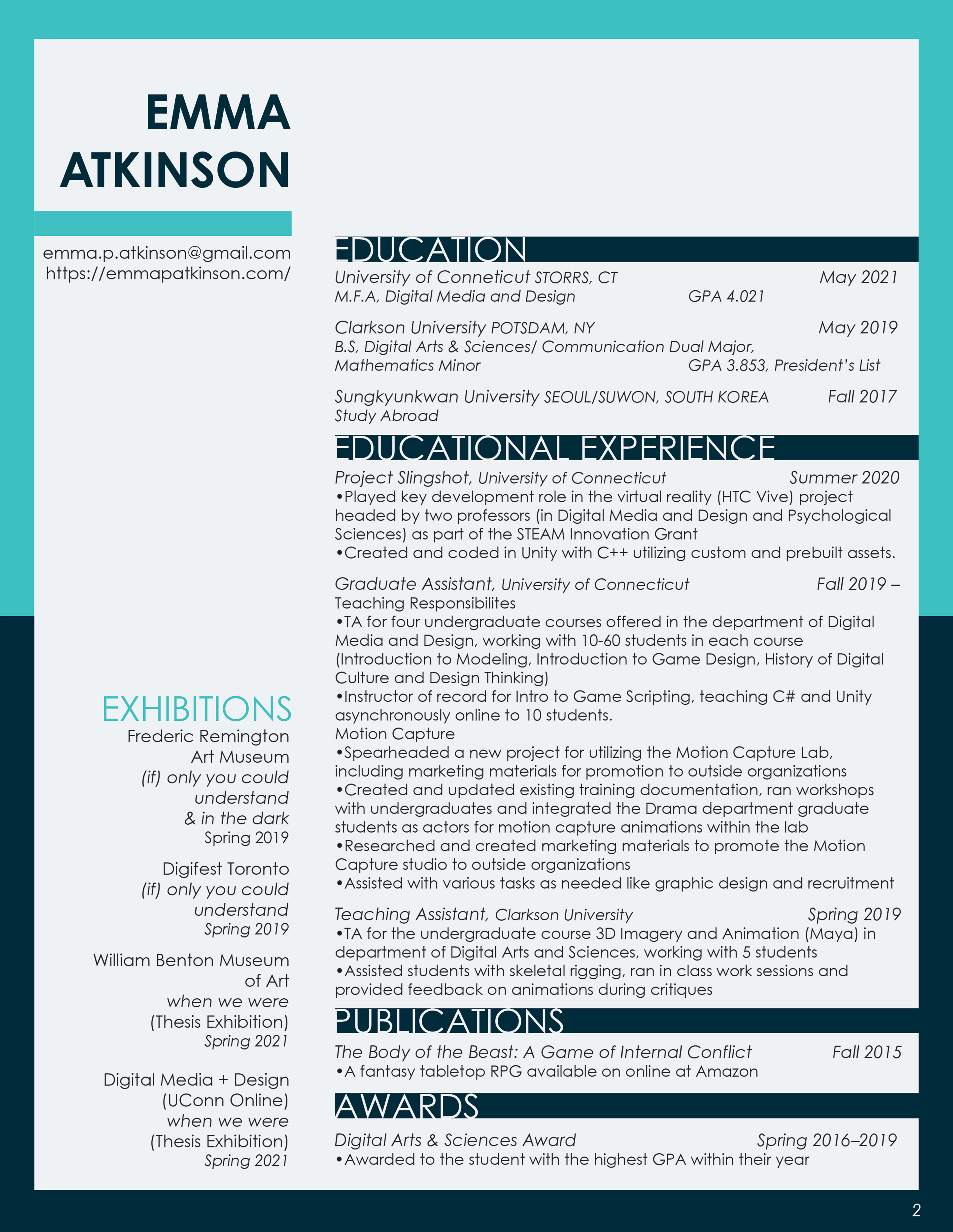 Emma Atkinson - resume