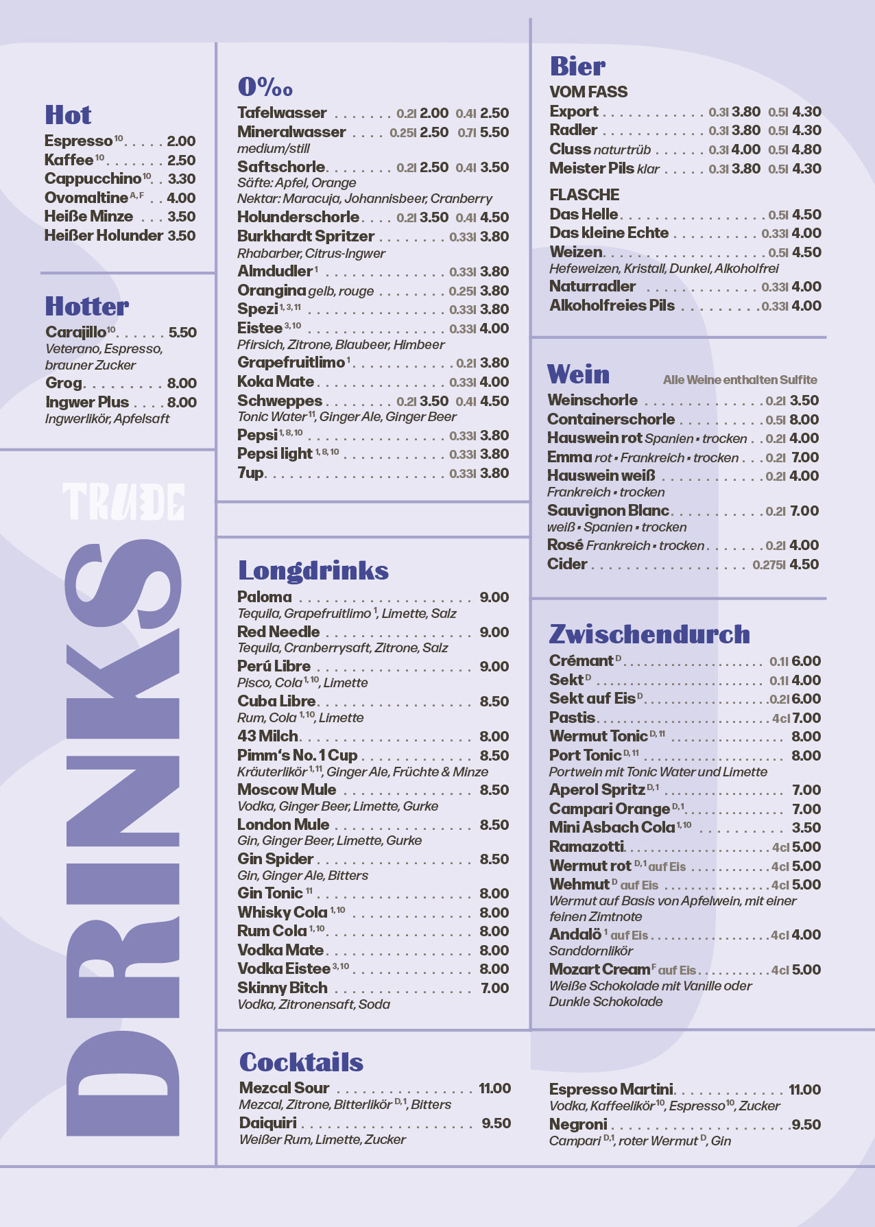 Trude Stuttgart - Drinks