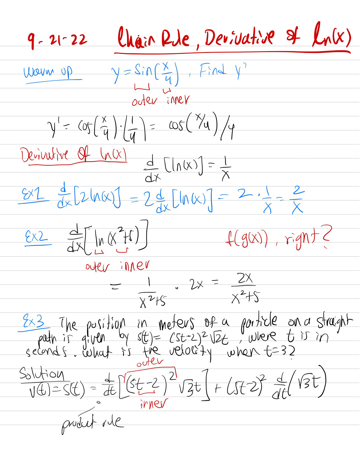 Rafael Ceja Ayala - Lesson11-The Chain Rule; Natural Log Function